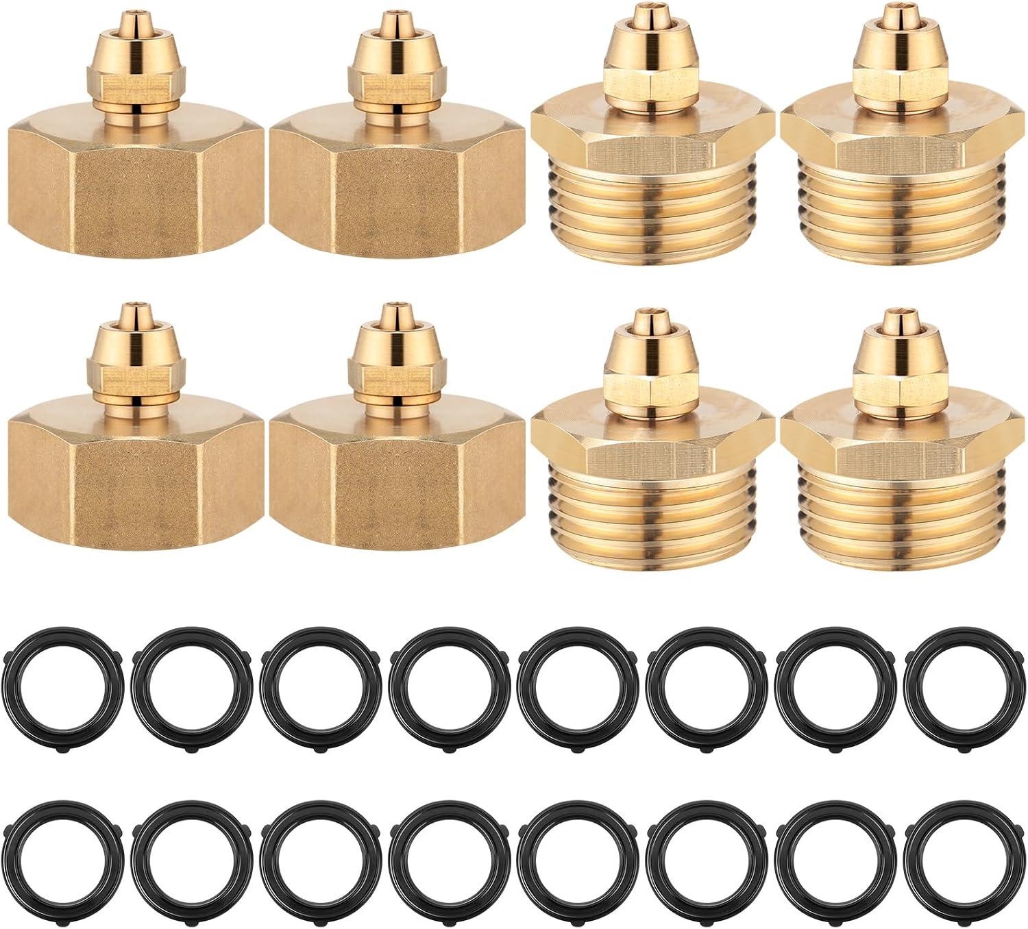 Amazon.com : JaGely 8 Pcs Brass Gold Garden Hose Adapter Include 4 Pcs ...