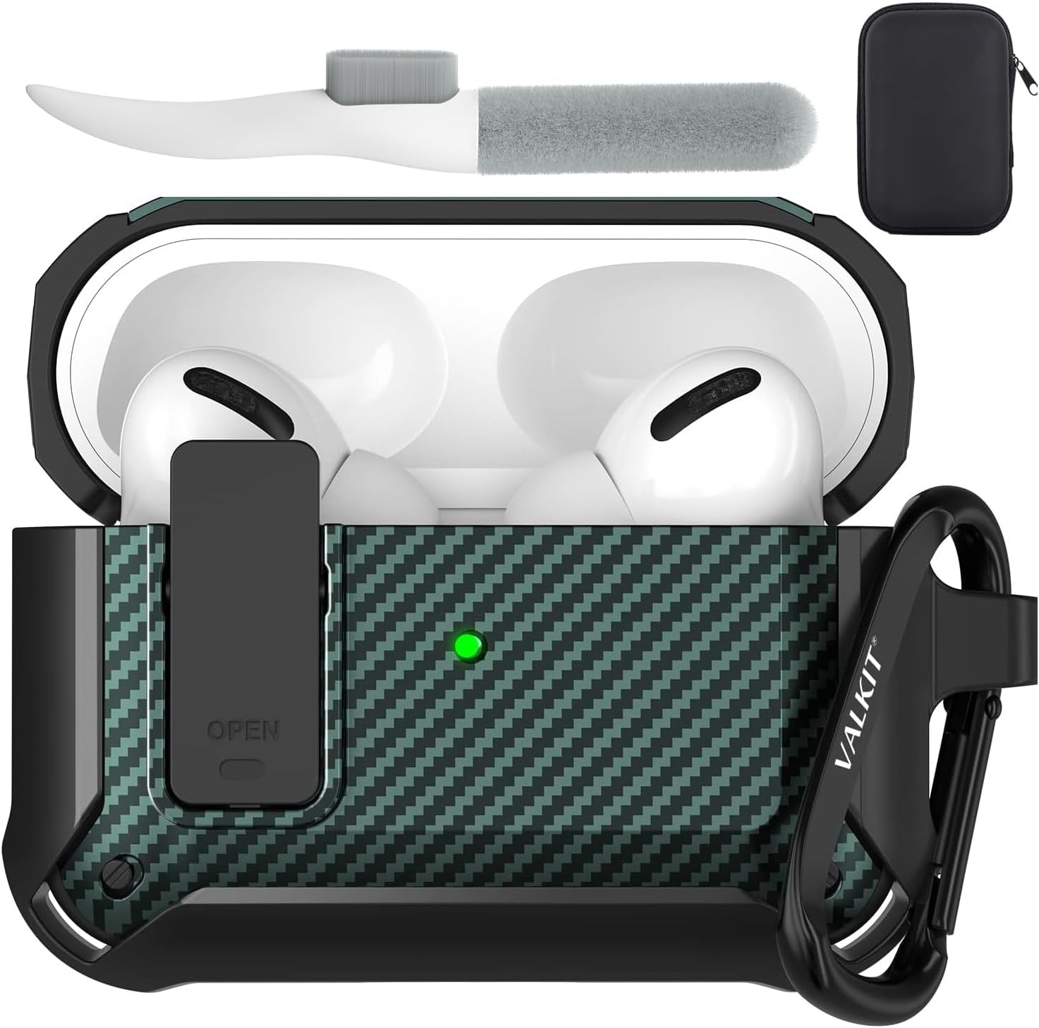 Valkit for Airpods Pro Case Cover with Lock, Military Armor Series Full ...