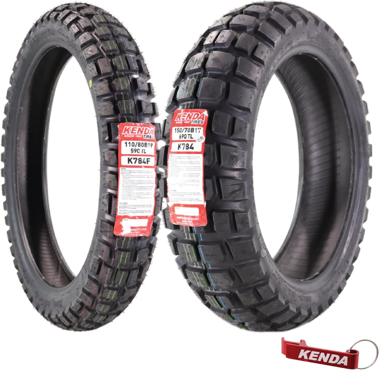 Amazon.com: Kenda Big Block K784 110/80B19 Front and 150/70B17 Rear Tires for Motorcycles, Dirt ...
