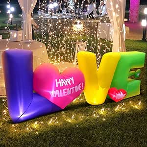 KOOY 8FT Long Inflatable Valentines Day Love Letters Decoration ...