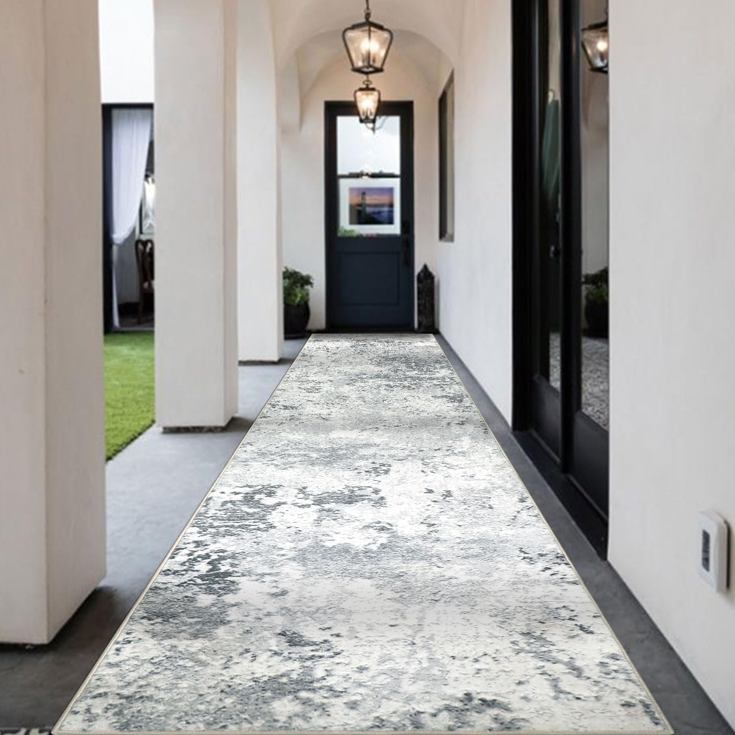 Homcomodar Abstract Runner Rug for Entryway 80x300cm Extra Long Modern ...