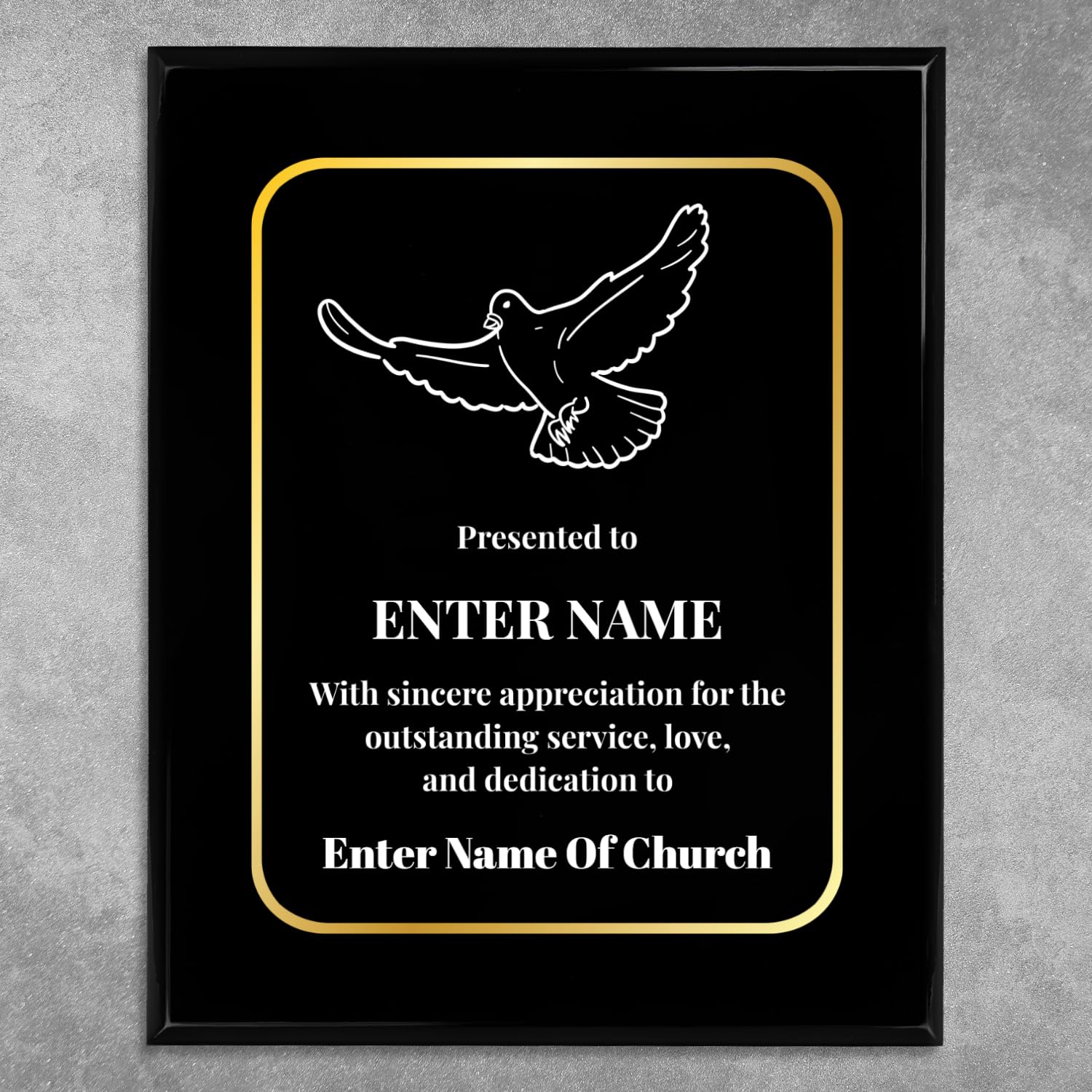 Personalized Church Plaque Personalized Church Award Plaque - Custom ...