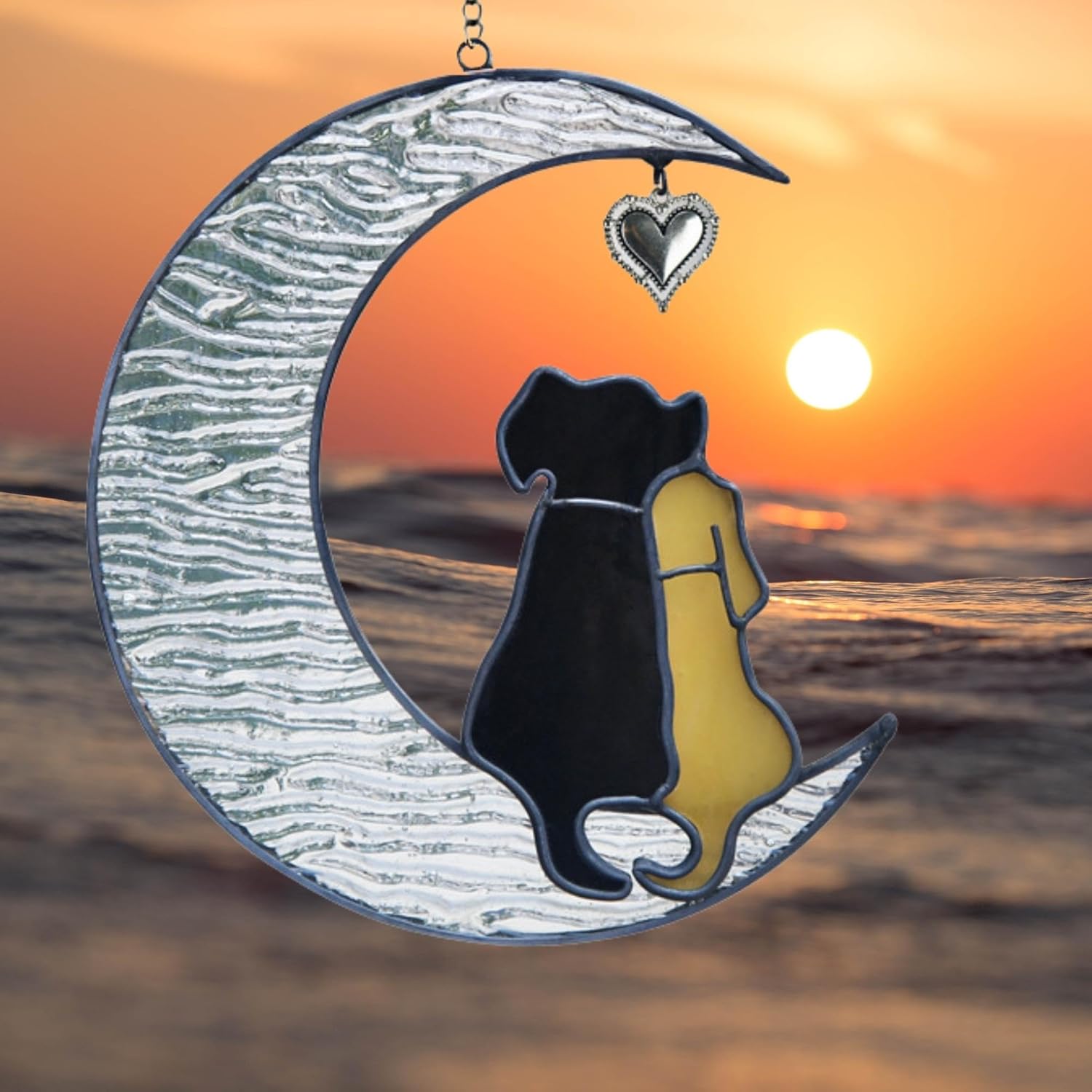Amazon.com : YDGFUHM Dog Memorial Gift, Dog Couple on The Moon, for Pet ...