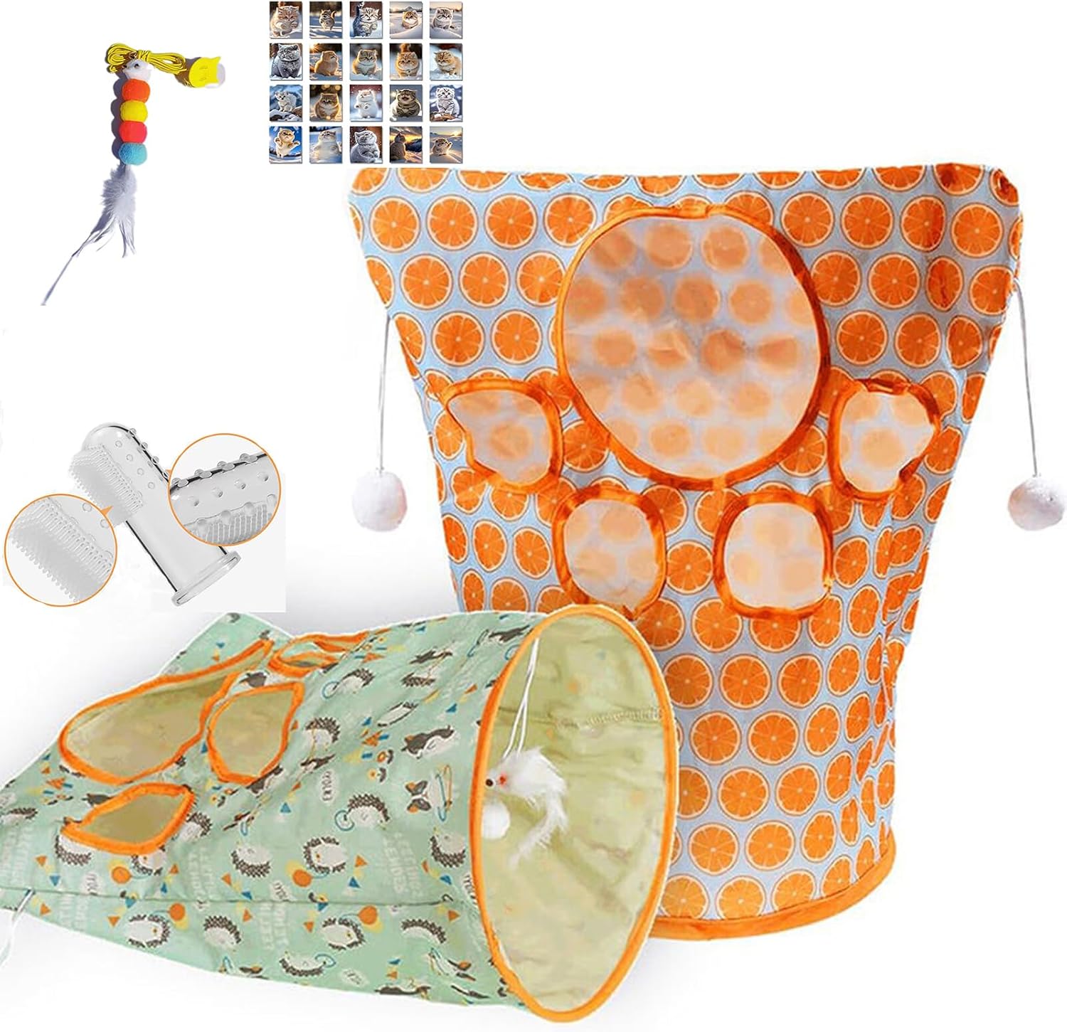 Amazon.com: WDMXSG Cat Tunnel Toy, with 1 Little Mouse & 3 Toy Ball ...