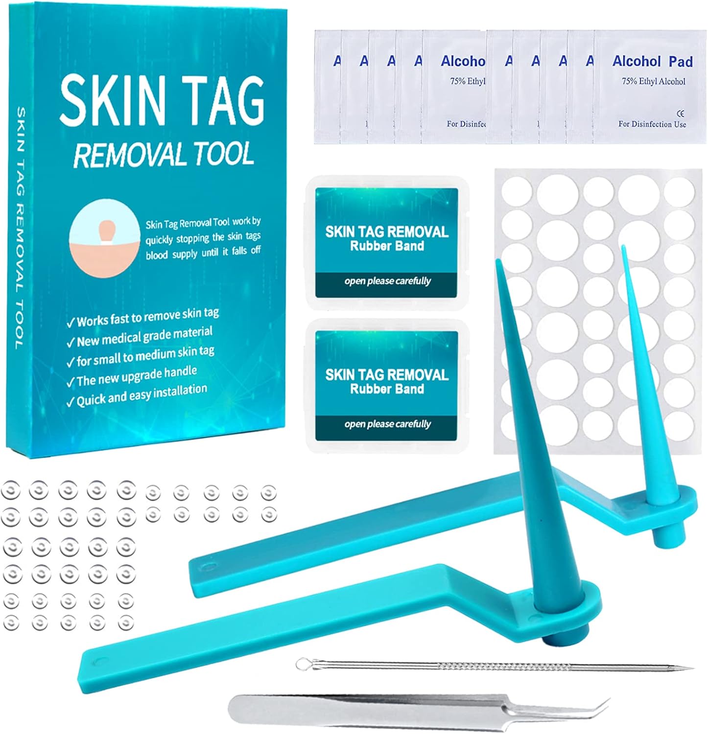 Acrochordon Traitement Kit Skin Tag Remover Includes 40 Tag Bands 36 ...