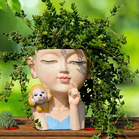 Amazon.com : Sax Face planter, Head Planter, Indoor Plant Pots, Lady ...