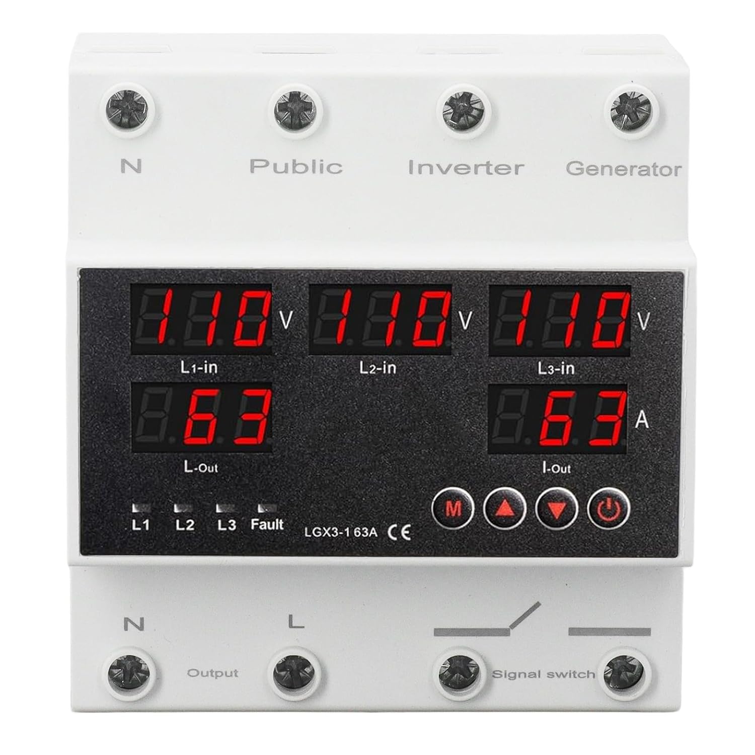 Amazon.com: 3 Phase 4 Wire Automatic Transfer Switch, 63A Changeover ...