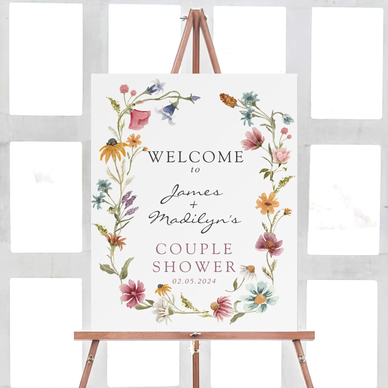 Amazon.com: Ventures Personalized In Bloom Couples Shower Party Poster ...