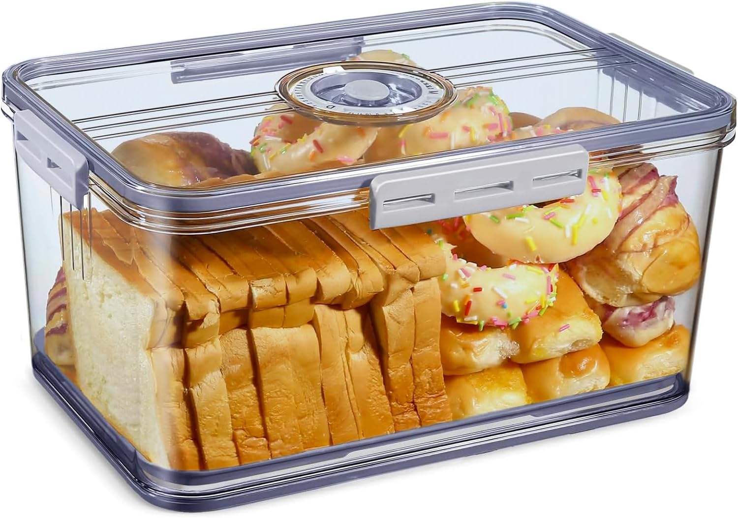 Longzhuo Bread Bins for Kitchen Counter, Time Recording Bread Storage ...