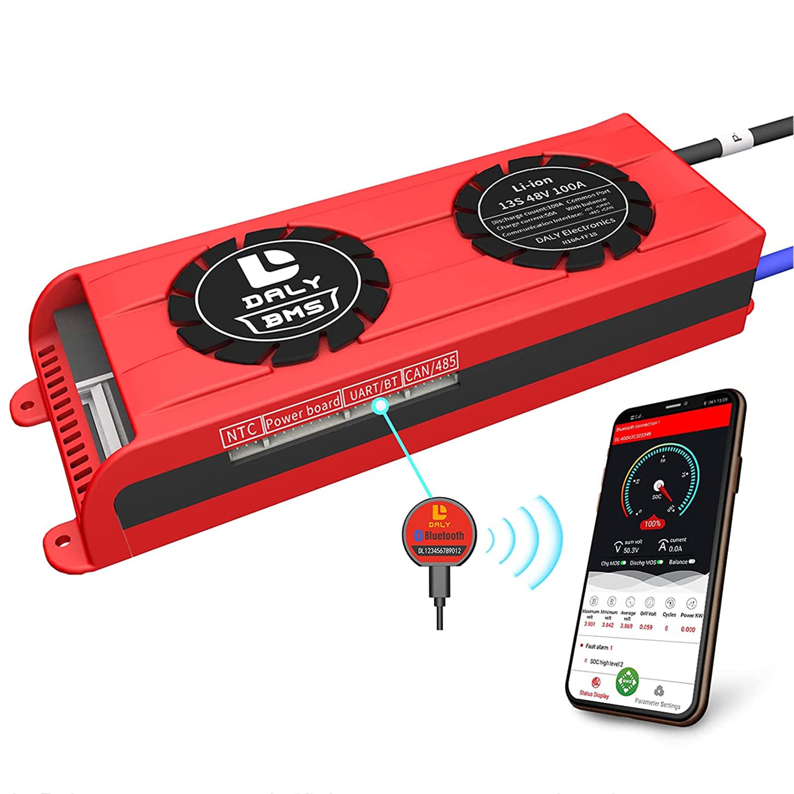 Buy 13S 48V 30A-500A DALY BMS PCB Battery Protection Board for Li-ion ...