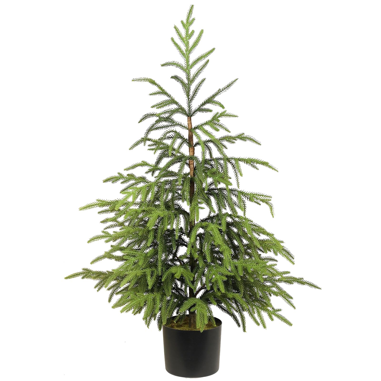 36" Artificial Norfolk Pine Tree with Pot Green Faux Christmas Tree for ...