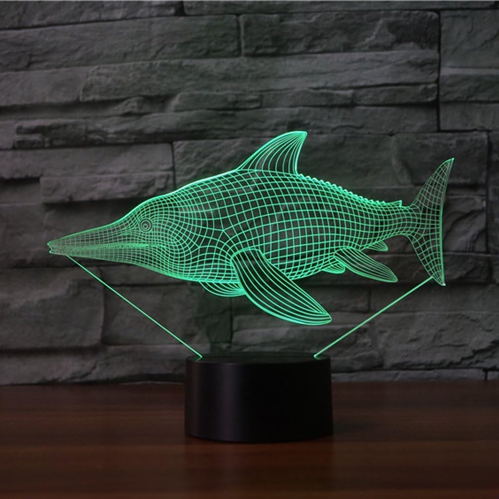 SUPERIORVZND 3D Fish Night Light Night Light Remote Control Power Touch ...