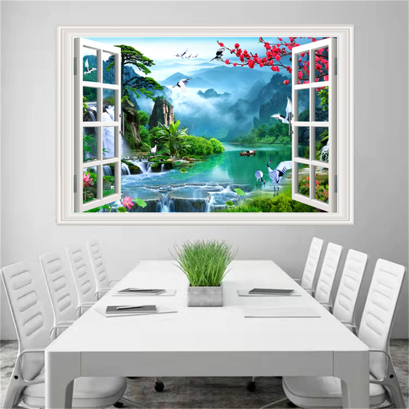 3D Self-Adhesive Painting Fake Window Wall Stickers Jamaica