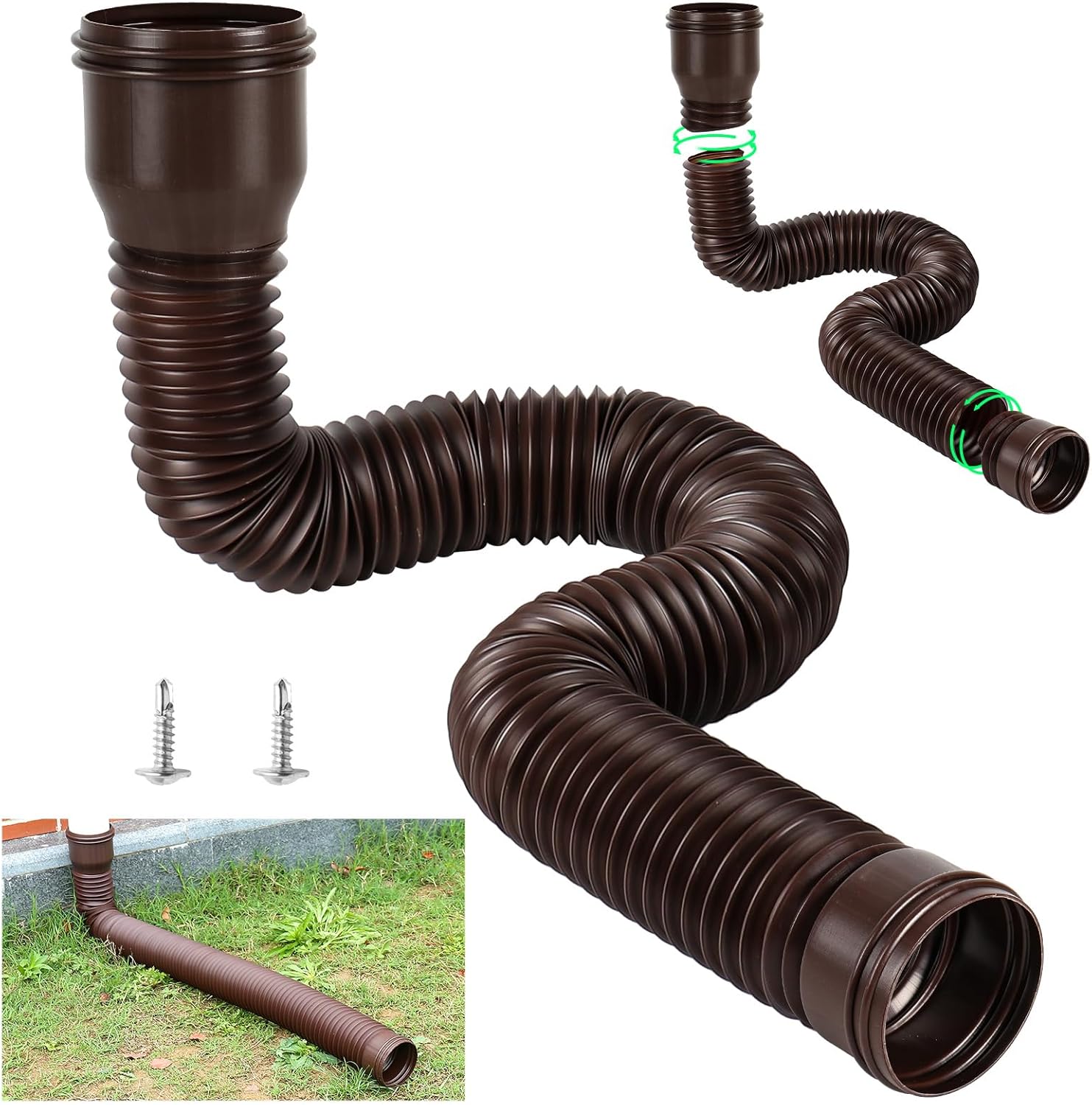 Stretchable Rain Gutter Downpipe Drain 1 Piece, Rain Gutter Downpipe ...