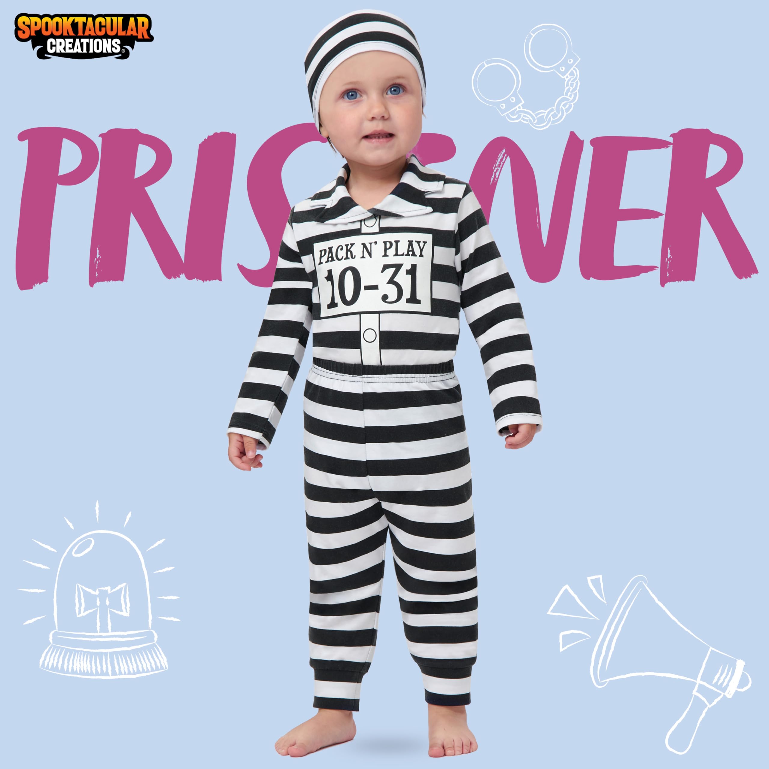 Spooktacular Creations Prisoner Costume for Baby and Toddler, Halloween ...