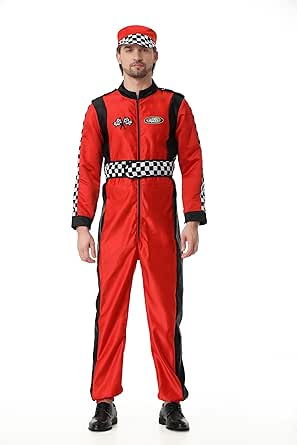 Amazon.com: Colorful House Men Racer Costume Adult Race Car Driver ...