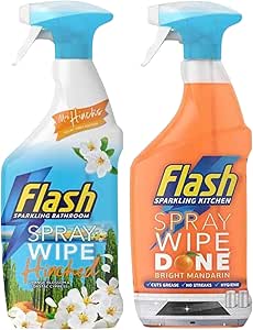 Flash Spray Wipe Duo: 800ml Trigger Sprays for Complete Home Cleaning ...