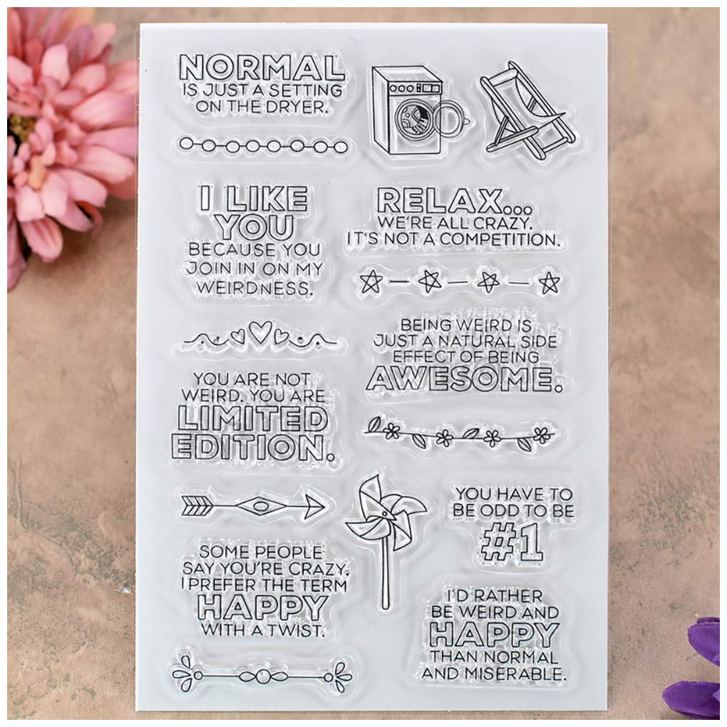 Amazon.com: KWELLAM Words RELAX I Like You Clear Stamps for Card Making ...
