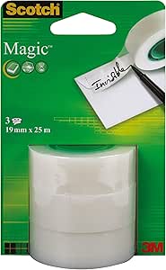 Scotch Magic Tape, Refill Pack, 3 Rolls, 19 mm x 25 m - General Purpose ...