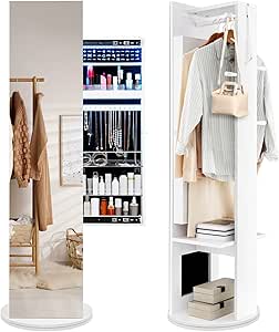 Amazon.com: Byroce 360° Rotating Jewelry Armoire with Full Length ...