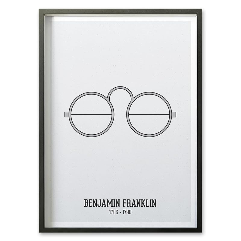 Amazon.com: Benjamin Franklin Poster with Bifocal Illustration, All ...