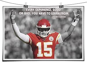 Amazon.com: Patrick Mahomes Canvas Wall Art American Football Quotes ...