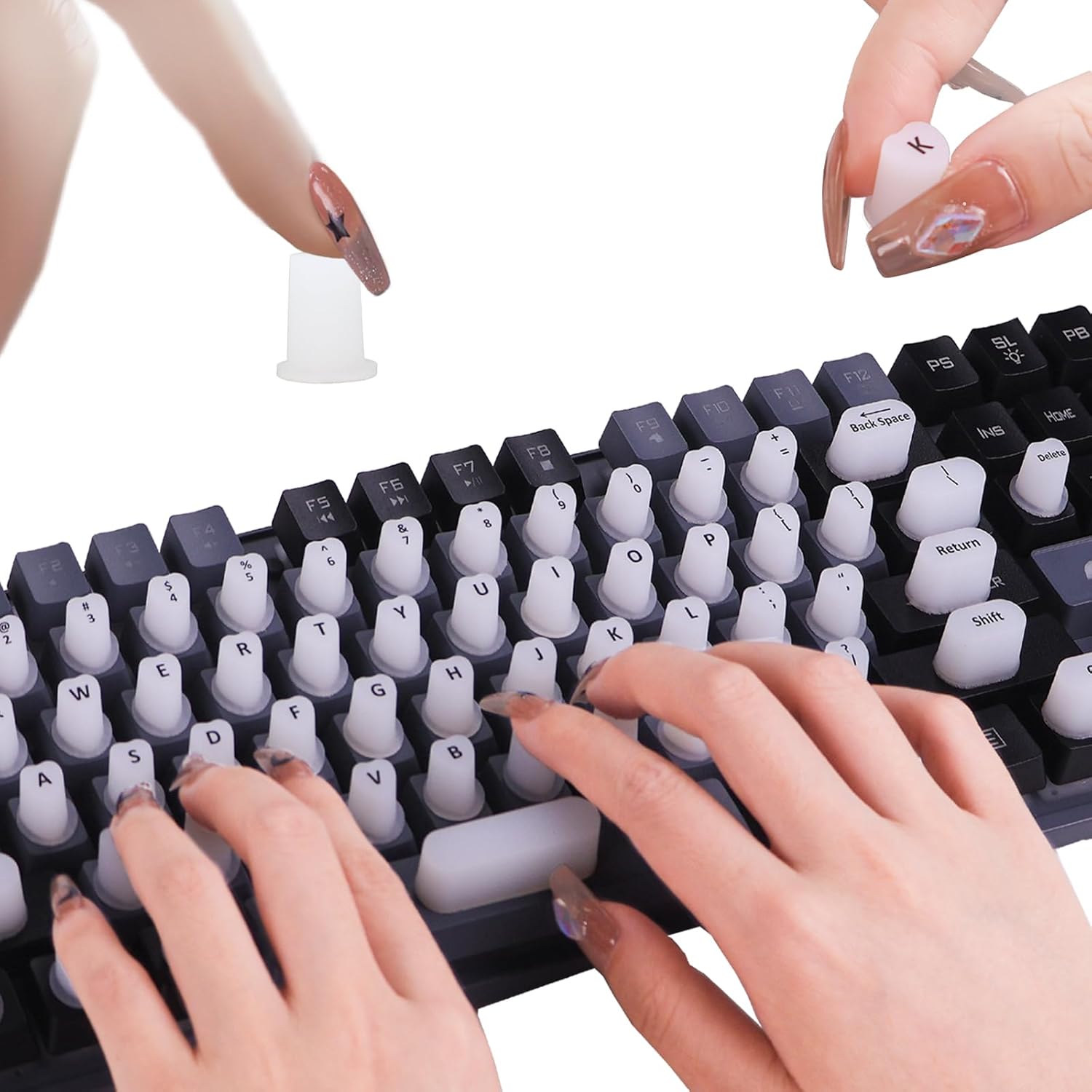 Amazon.com: 70 Pcs RaisedTip Keyboard Stickers for Long Nails with ...