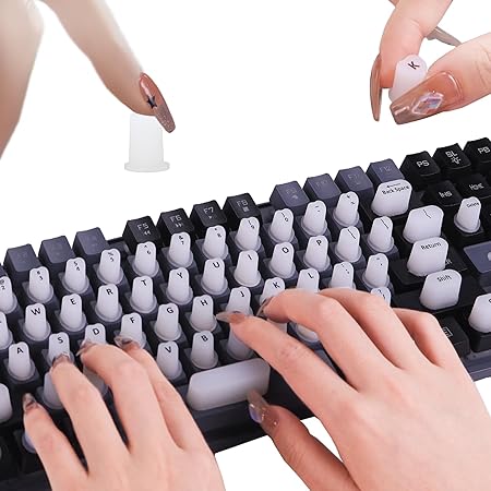 Amazon.com: 70 Pcs RaisedTip Keyboard Stickers for Long Nails with ...