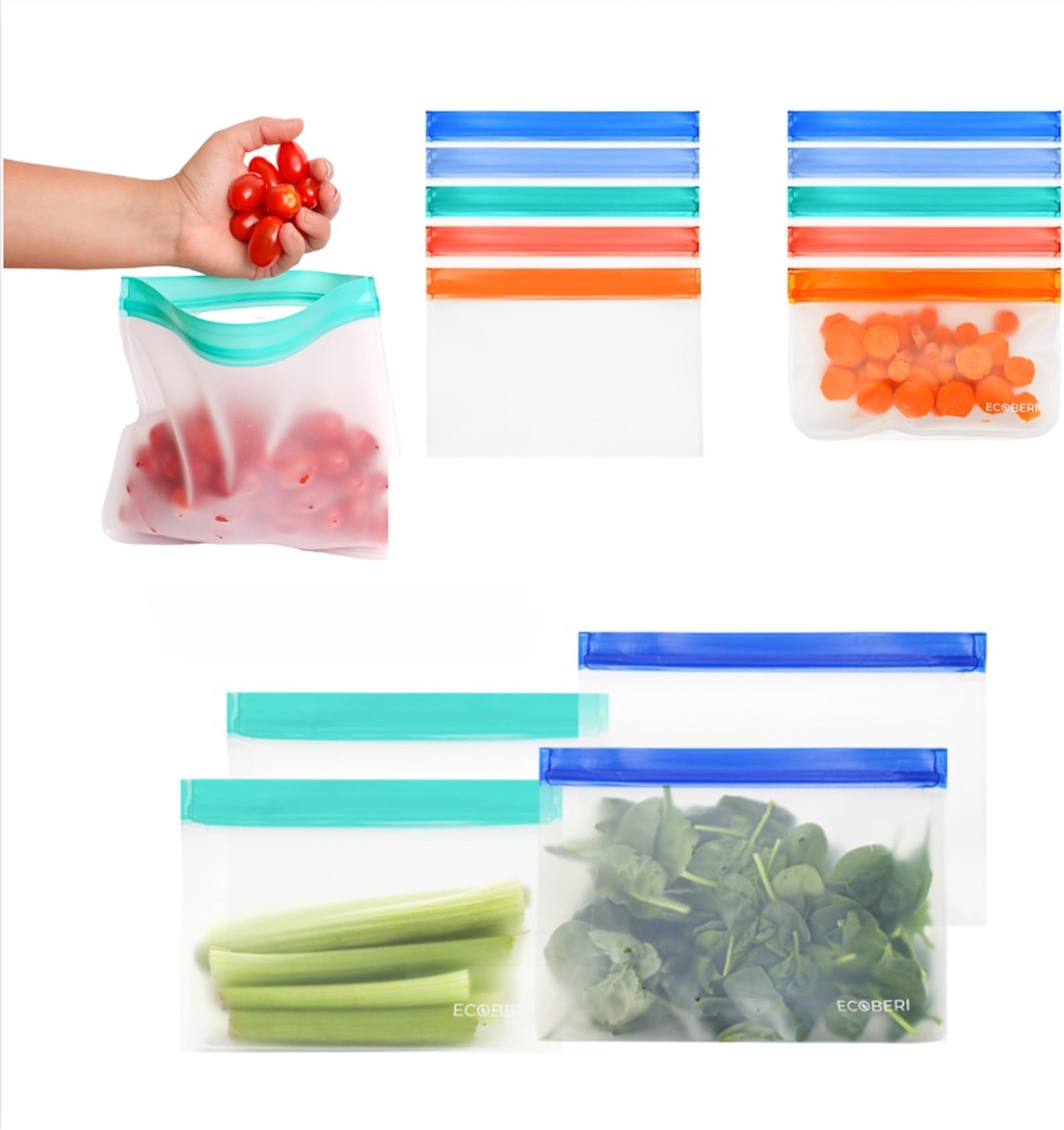 Amazon.com: Reusable Gallon Freezer Bags - 1 Gallon Bags 5 PACK ...