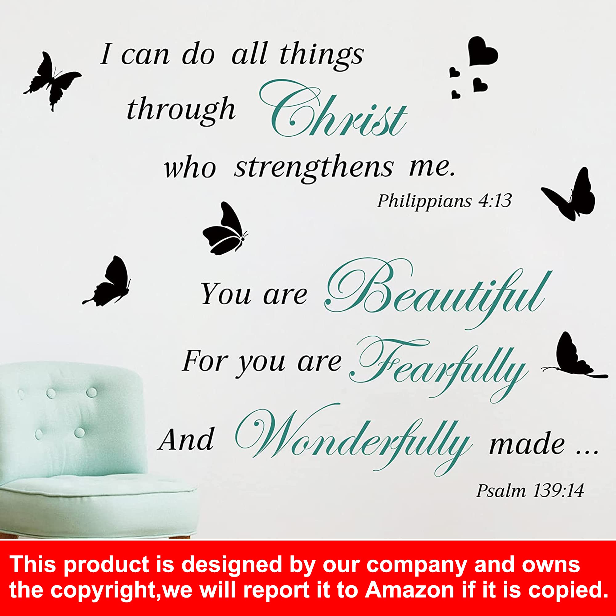Large Bible Verse Wall Decals Christian Scripture Vinyl Wall Art ...