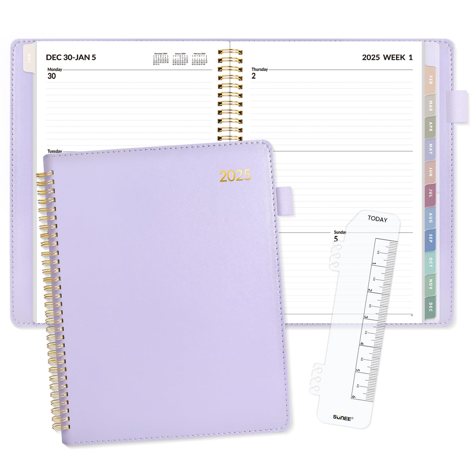 Snapklik.com : SUNEE 2025 Weekly & Monthly Planner 9"x11.2"- 12 Month
