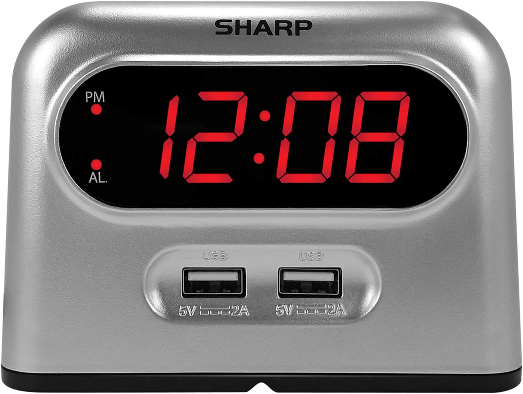 Amazon.com: Sharp Digital Alarm Clock with 2 Ultra Fast Charging USB ...