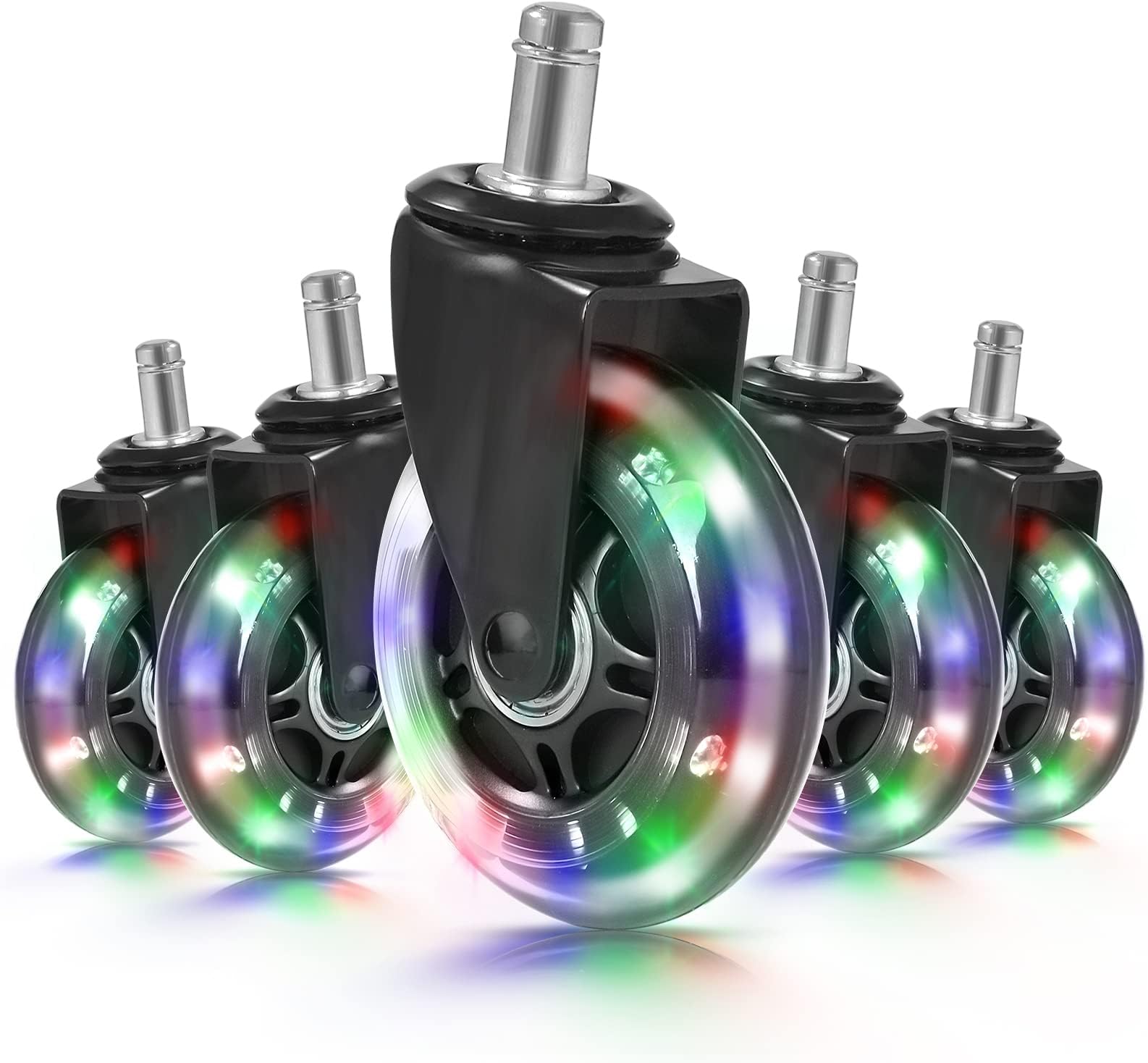 UVII Office Chair Wheels (Set of 5), 3" Mute Chair Casters Wheels for ...