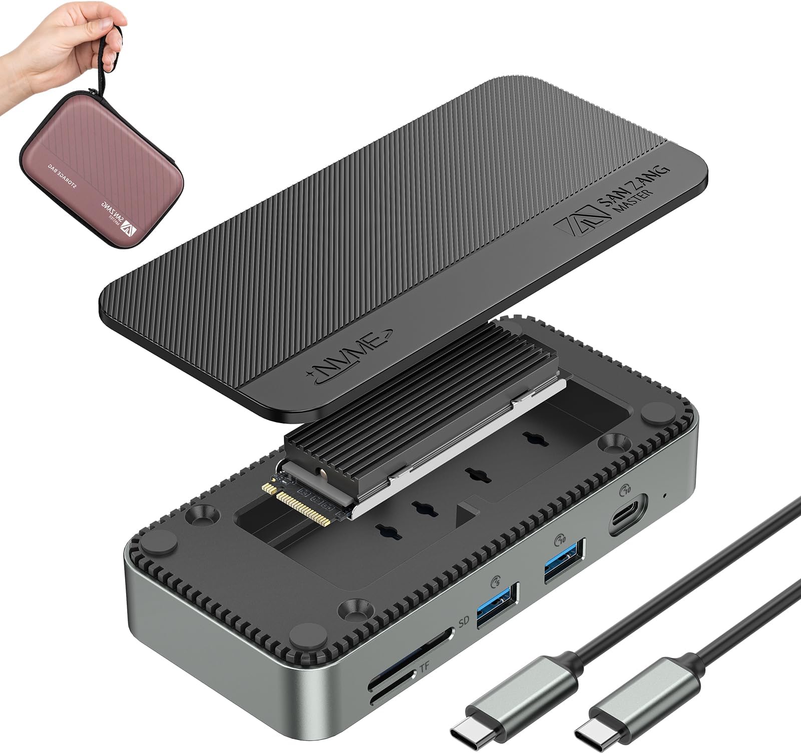 Amazon.com: ORICO USB-C Hub with M.2 SSD Enclosure, 8-in-1 USB C ...