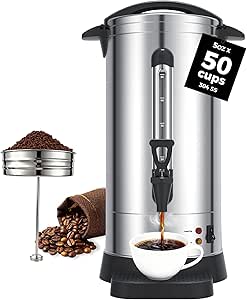 Amazon.com | OSTBA 950W Commercial Coffee Urn 50 Cup / 8.3L 304 ...