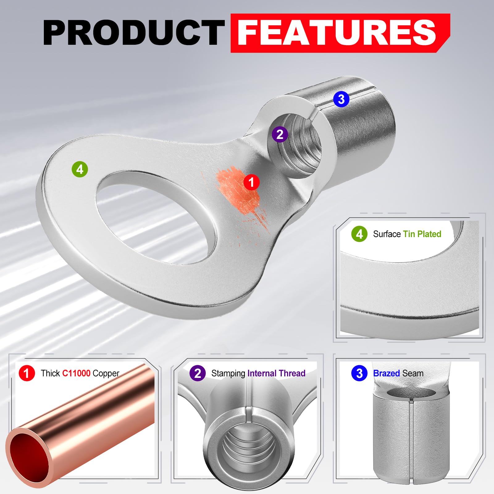 Snapklik.com : 480 PCS Non Insulated Wire Connectors Kit, 26-8 AWG ...