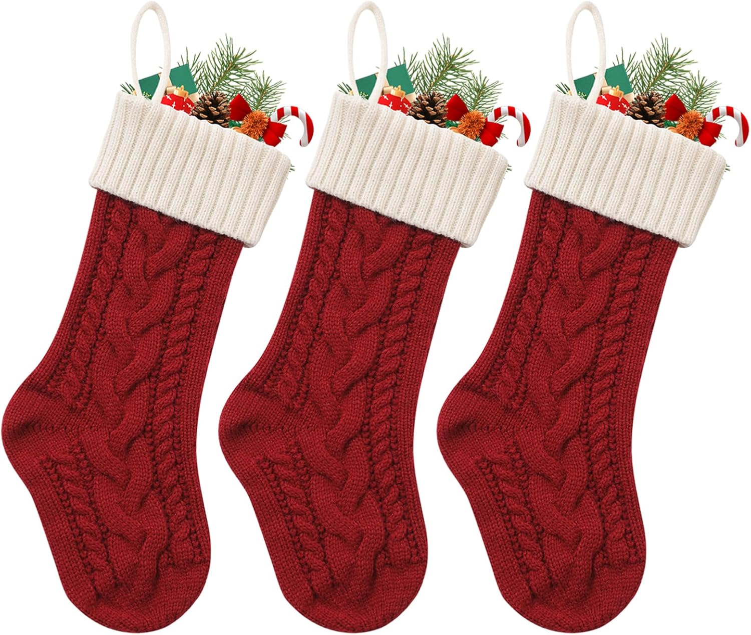 Amazon.com: CRSTAFU Christmas Stockings 3 Pack, 18 Inches Large Family ...