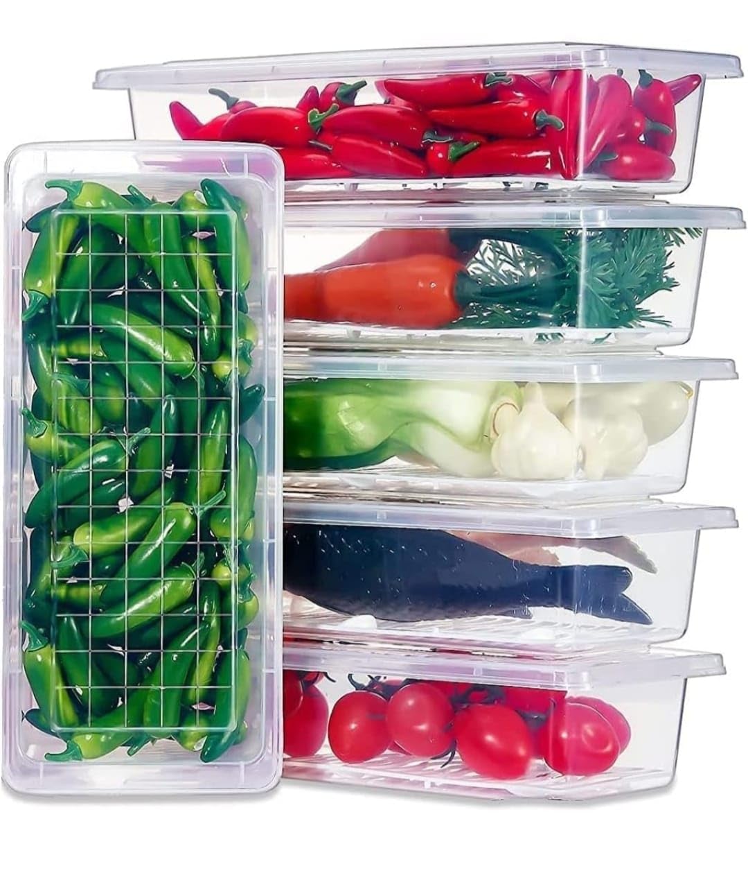 Buy KITCHEN RECTANGLE FRIDGE CONTAINER PACK OF 6 (1500 ML) Online at ...