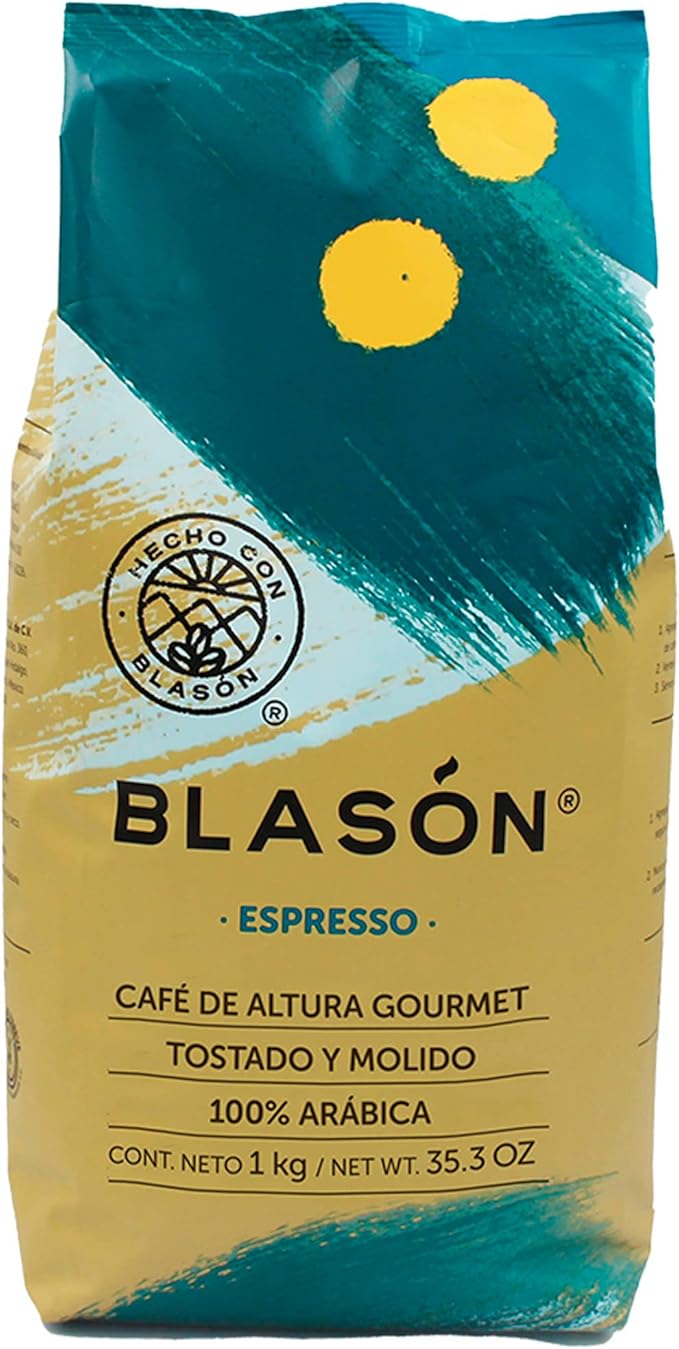 Café Espresso Molido Gourmet 100% Arábica 1 Kg Blasón : Amazon.com.mx ...