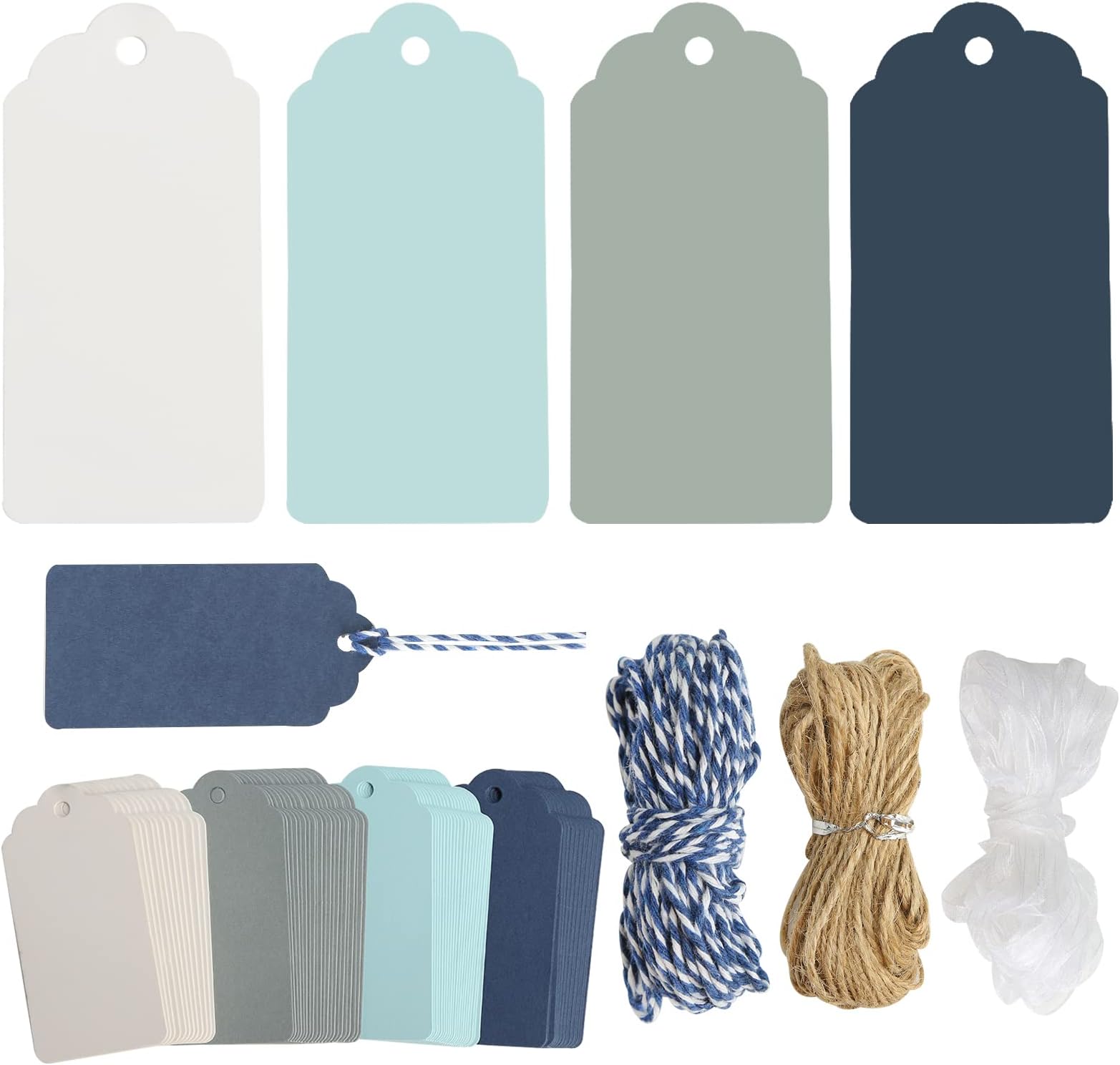 Amazon.com: Gift Tags,100 Pcs White Paper Blank Gift Tags with String ...