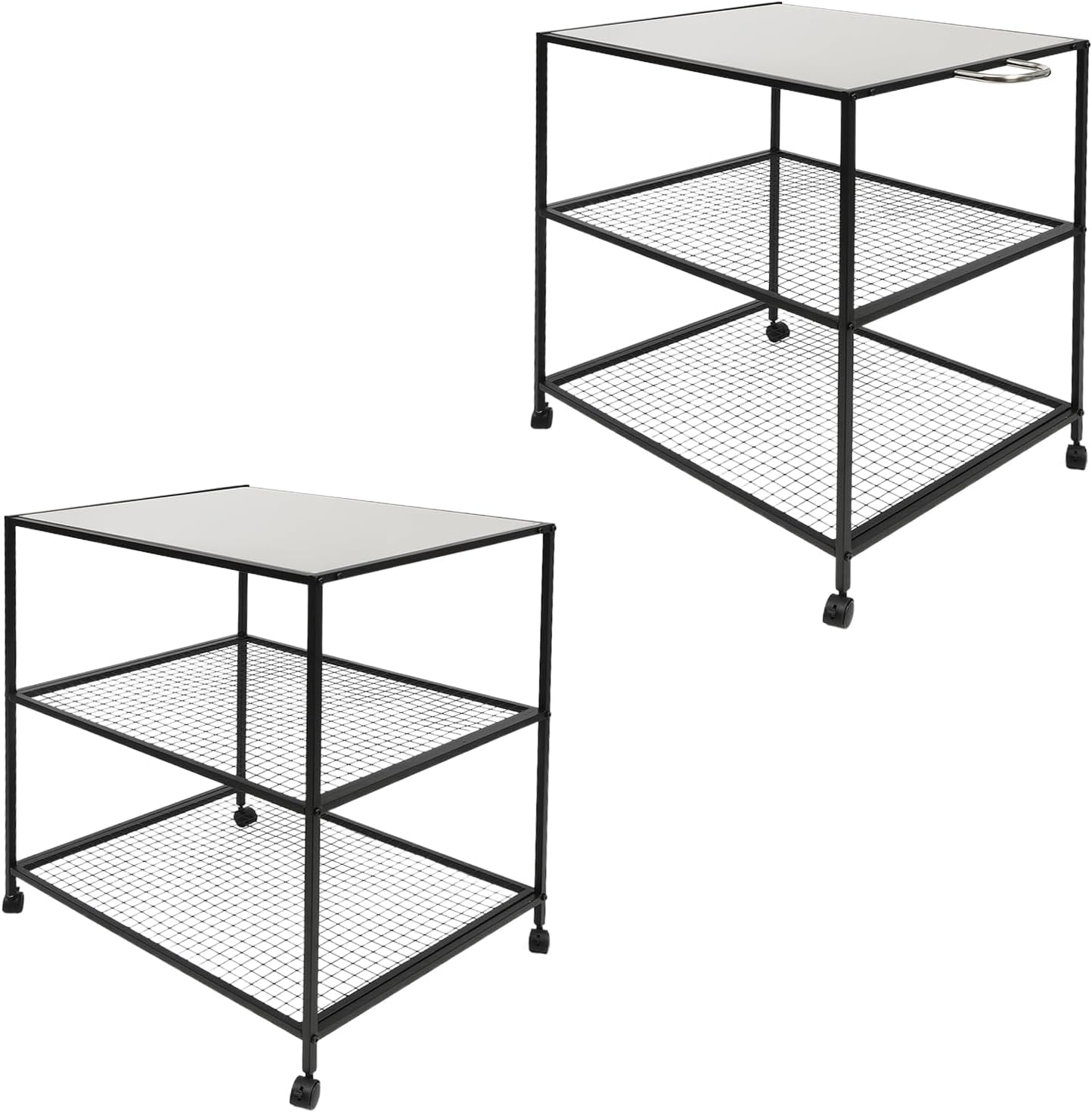 Amazon.com: DUTTIETY Three-Shelf Movable Food Prep Work Cart Table ...