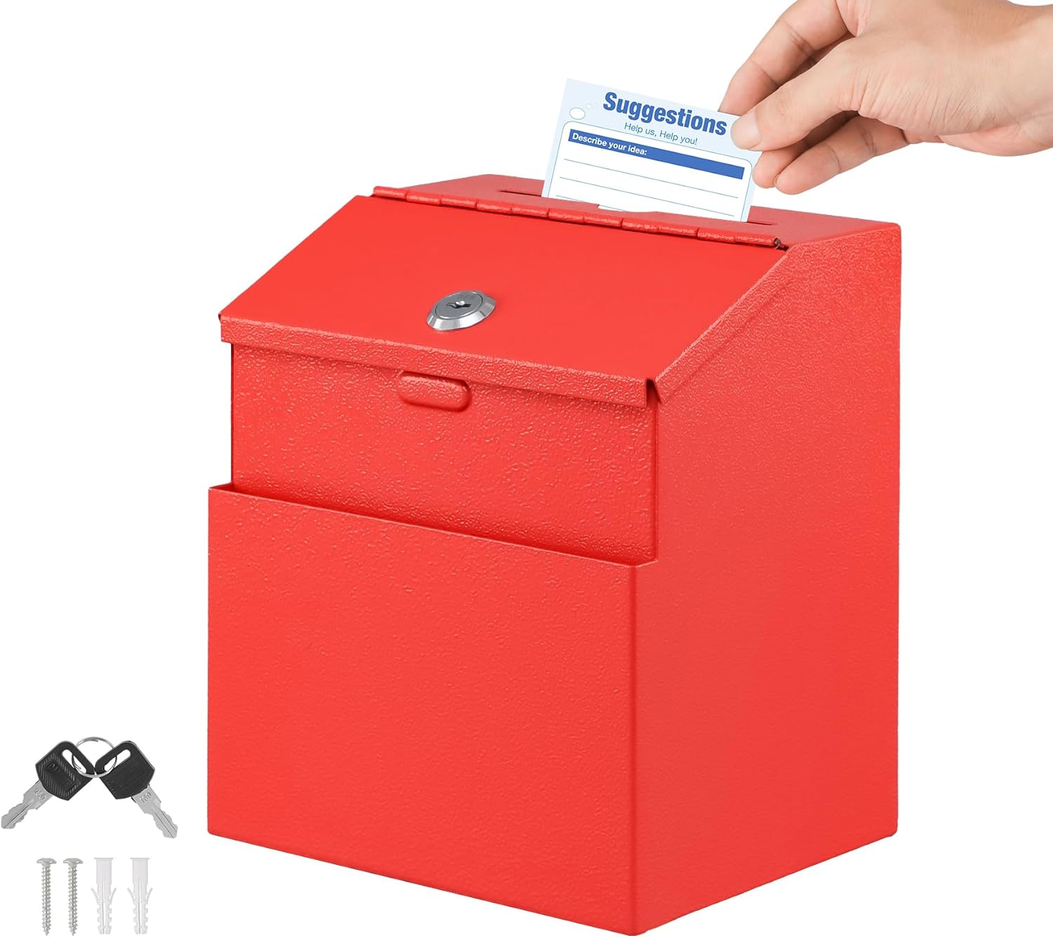 KYODOLED Suggestion Box with Lock and 50 Free Suggestion Cards, Metal ...