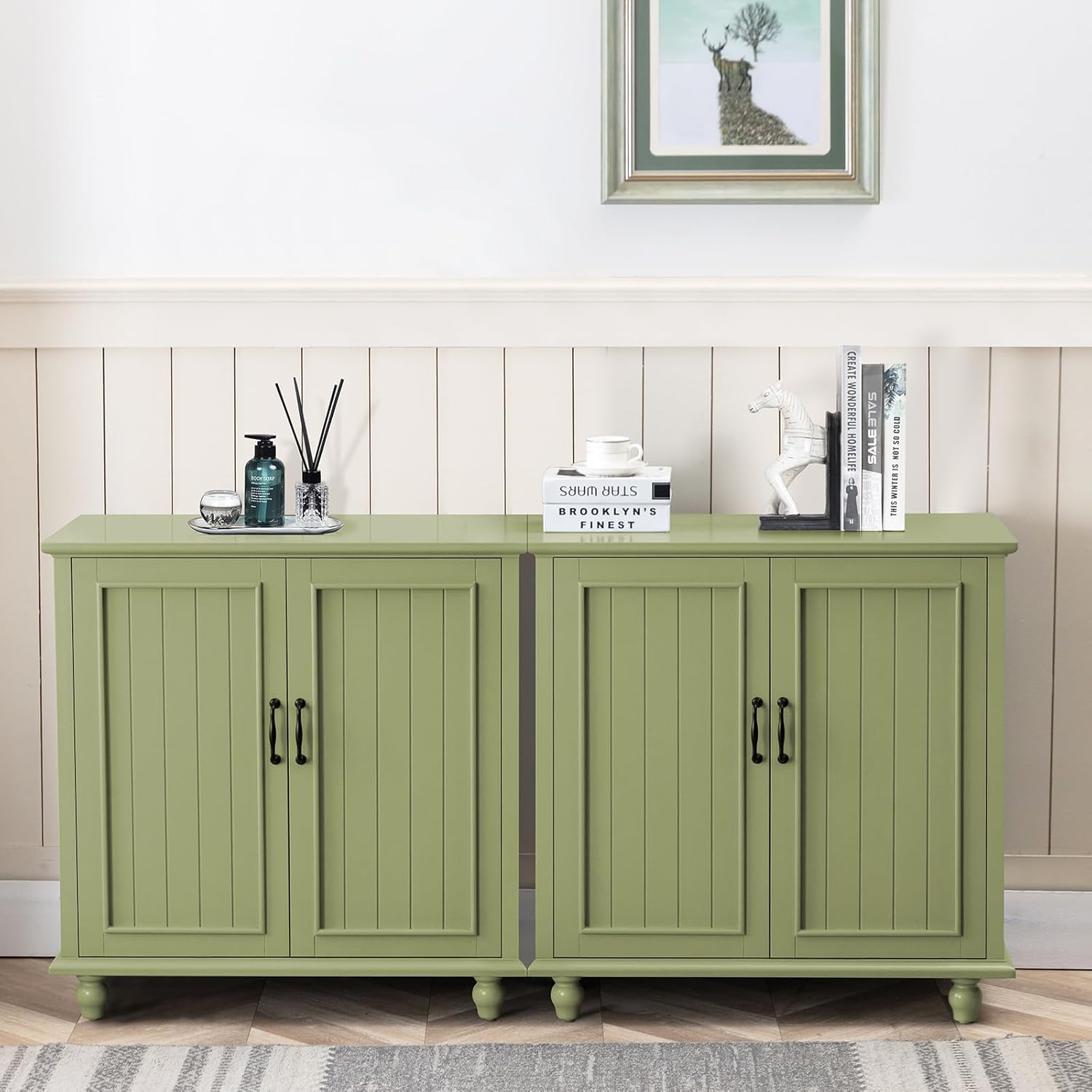 Amazon.com - Scurrty Set of 2 30'' Small Buffet Cabinet with Storage ...
