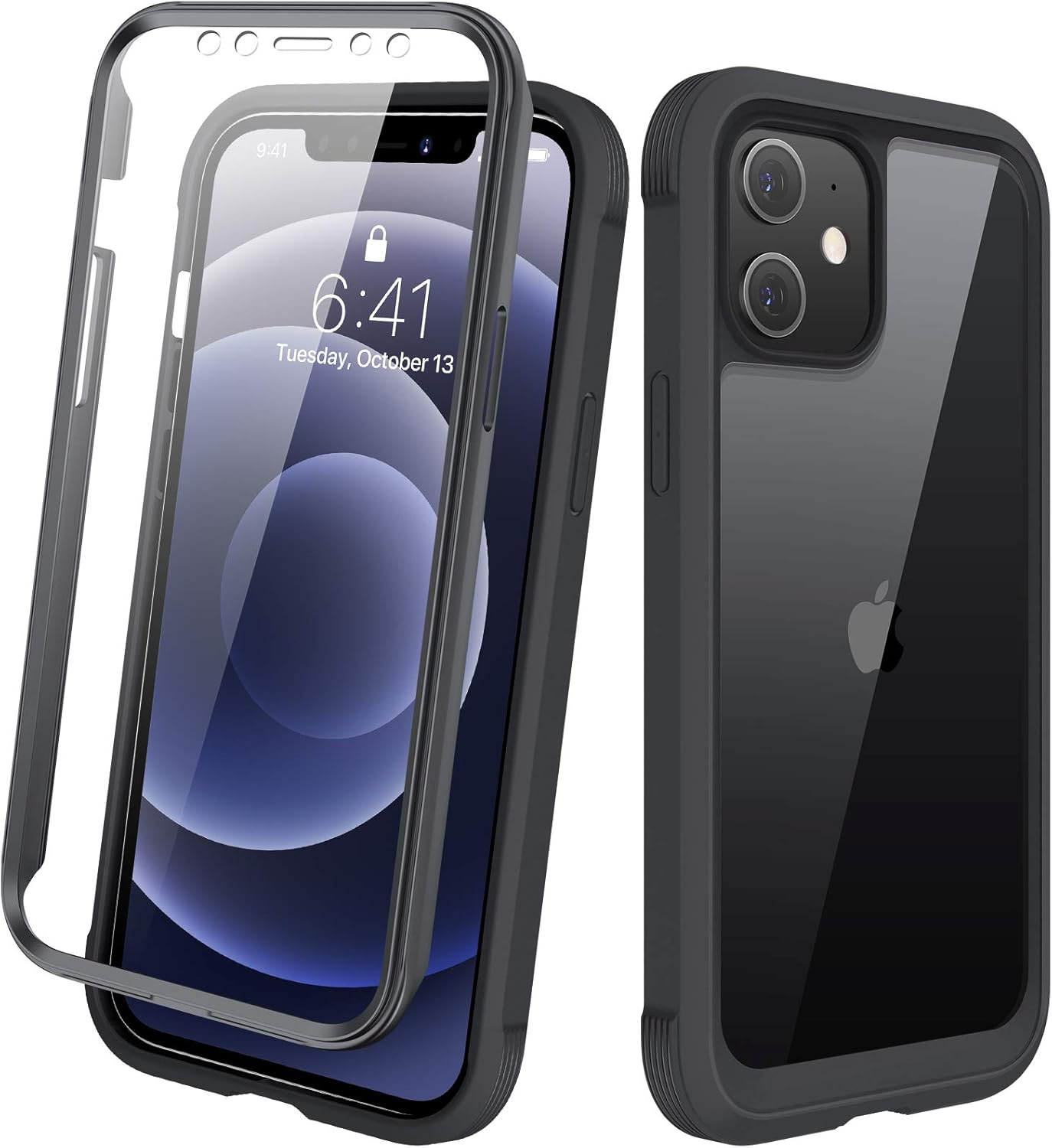 Diaclara Compatible with iPhone 12/12 Pro Case, 360° Full Body with Built-in Screen Protector ...
