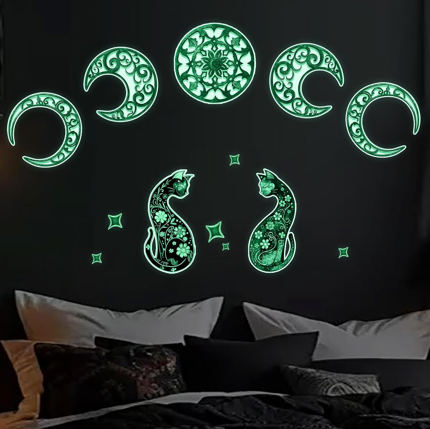 Amazon.com: MESU Glow in The Dark Moon Phases Wall Stickers Luminous ...