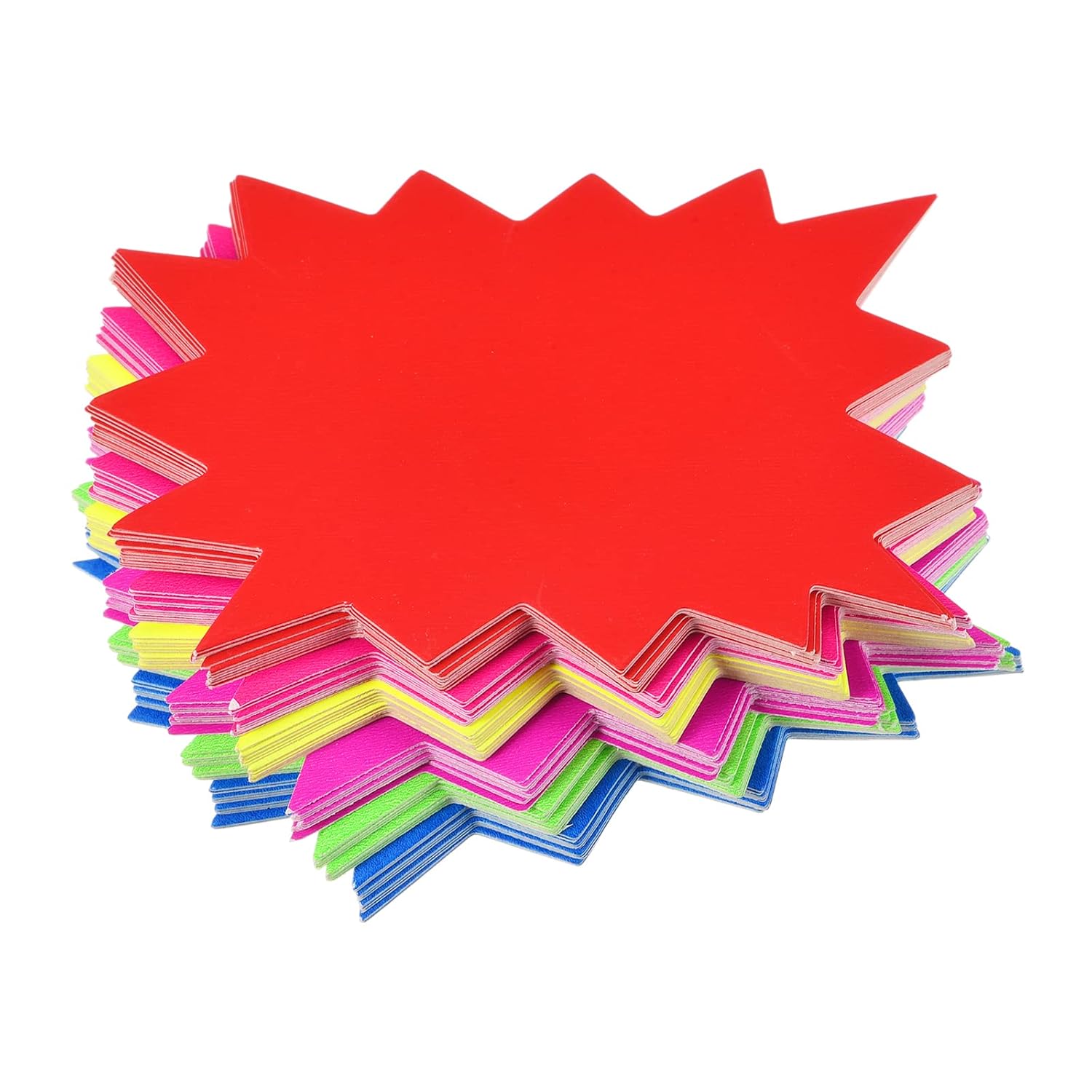 MECCANIXITY Blank Star Burst Sale Signs Price Tags Fluorescent Star ...