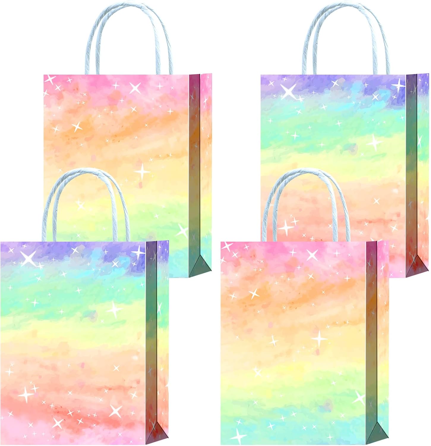 Amazon.com: 16 Pieces Rainbow Pastel Party Favor Goodie Treat Bags ...