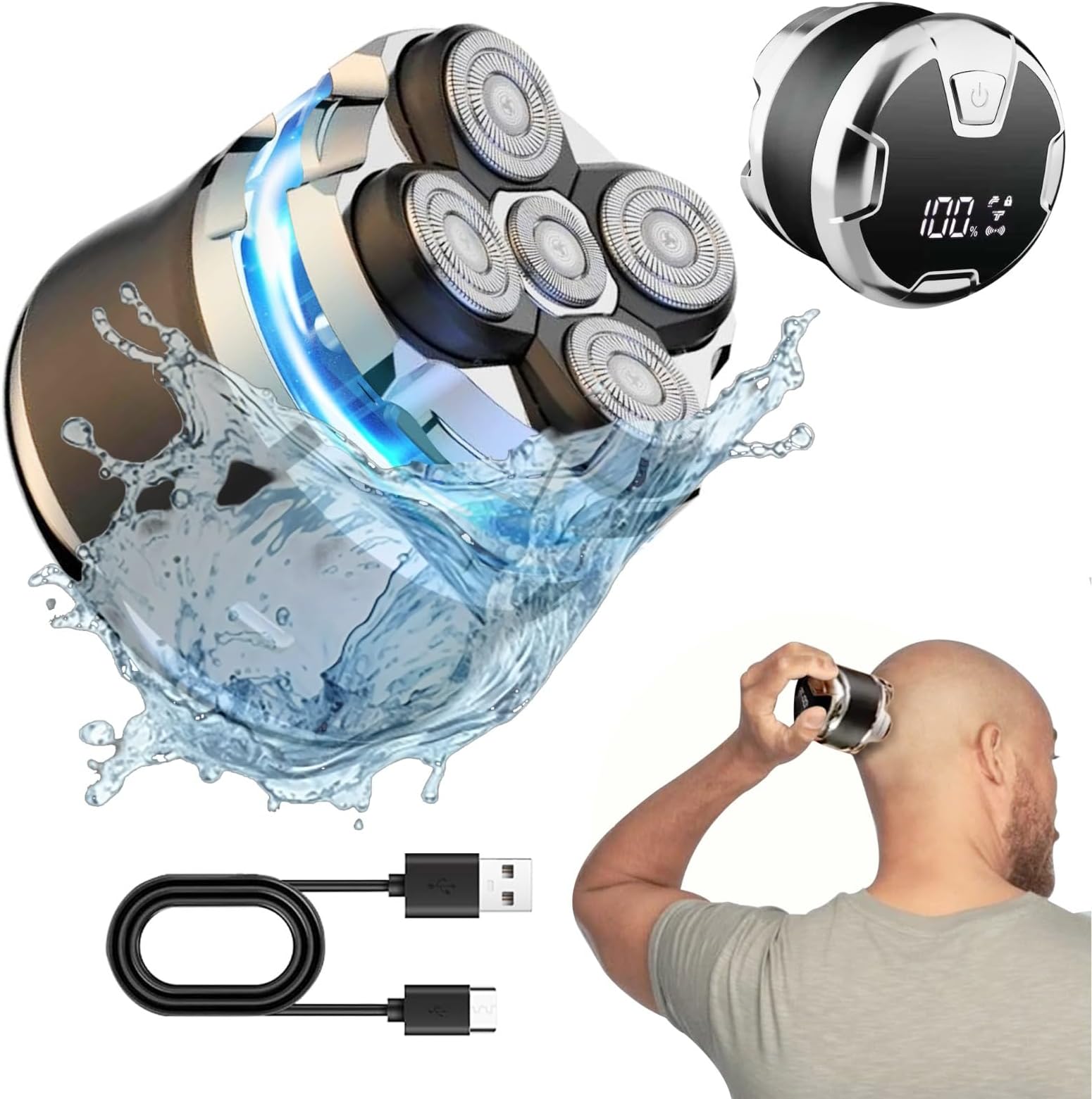 Amazon.com: Head Shavers for Bald Men 5D Detachable Magentic Head ...