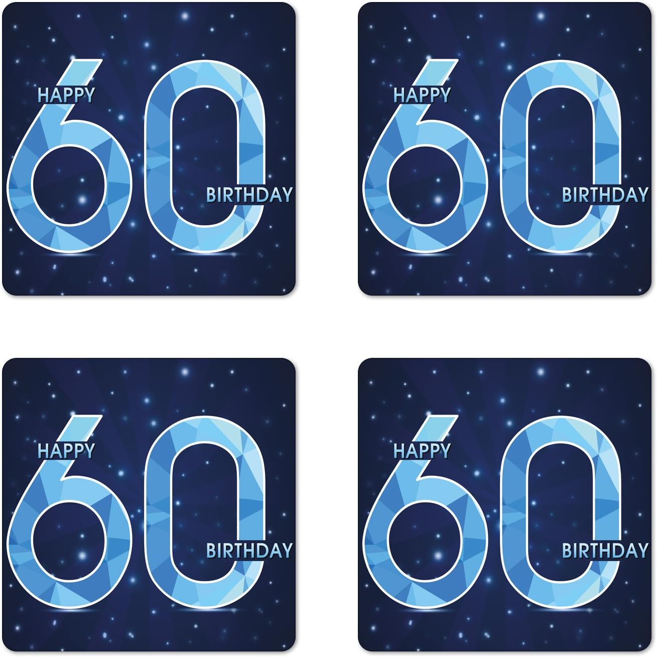 Amazon.com: Ambesonne 60th Birthday Coaster Set of 4, Space Theme Stage ...