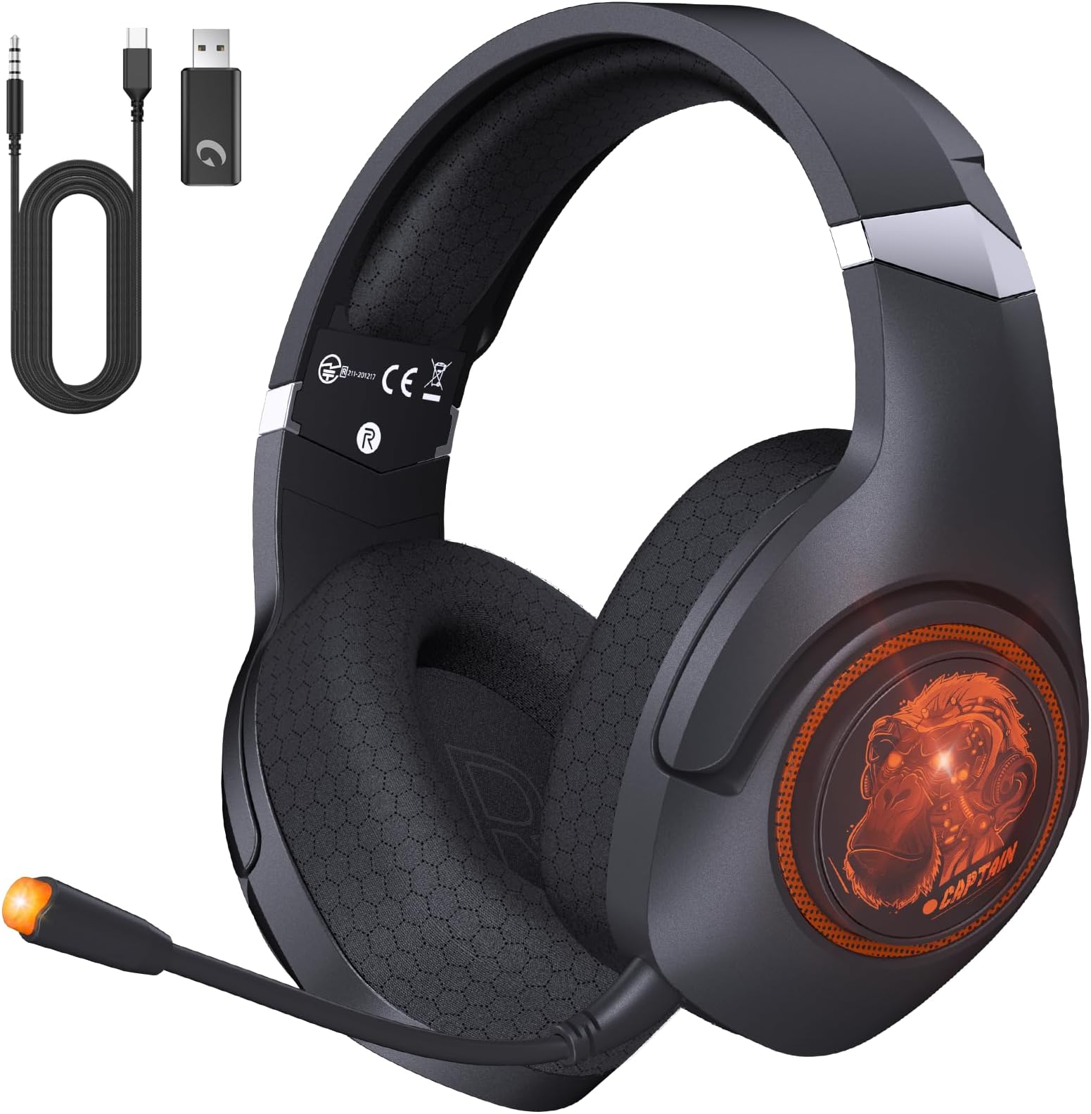 Amazon.com: Tatybo Wireless Gaming Headset for PS4, PS5, PC - 2.4GHz ...